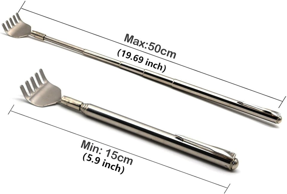 Metal Stainless Steel Back Scratcher Telescopic Extendable Claw ...