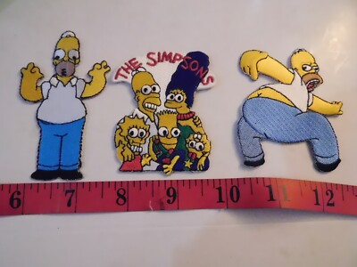 The Simpsons set of 3 patches Homer Simpson, Bart, LIsa, Maggie BX | eBay