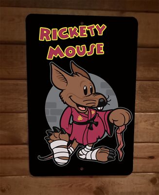 Rickety Mickey Mouse Splinter TMNT Rat Art 8x12 Metal Wall Sign | eBay