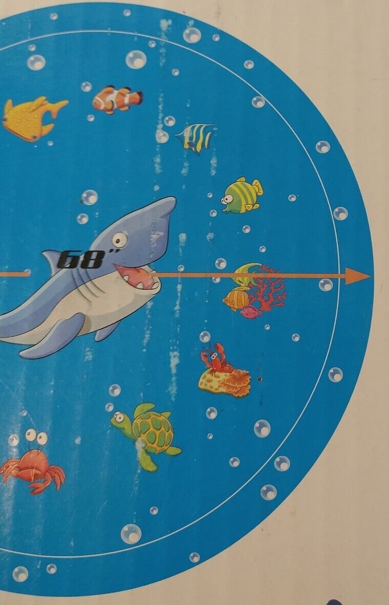 Pink Mermaid Blue Shark Sprinkler Splash Play Pad Kids Large Splash ...