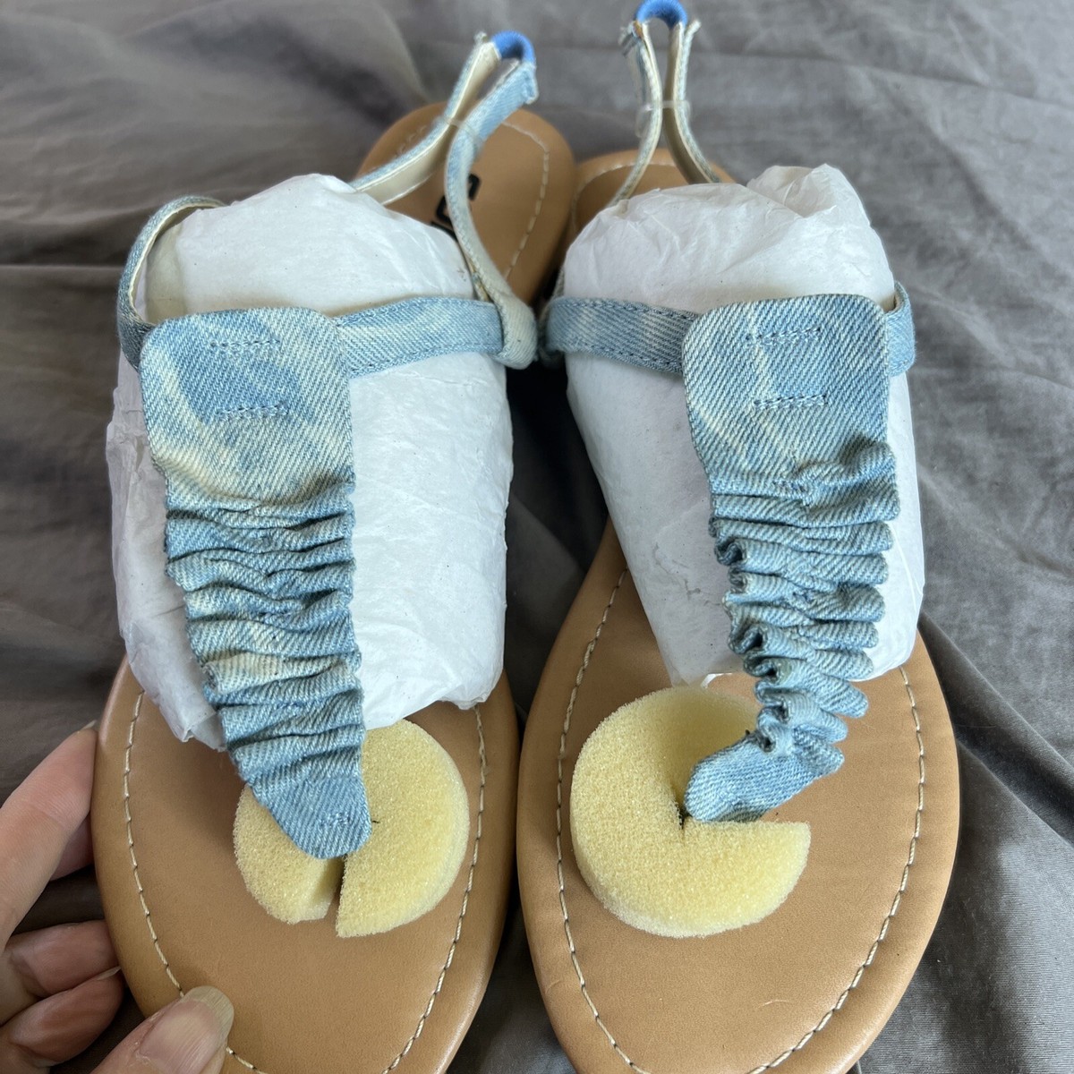 Light Blue Flat Sandals