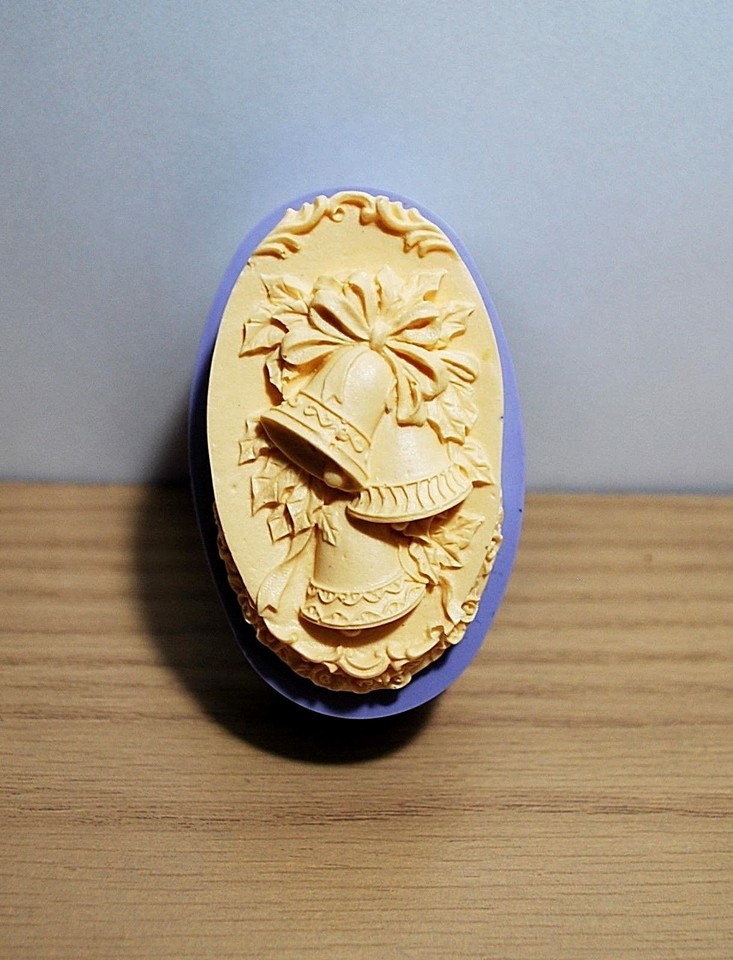 silicone Christmas bell mold soap resin holiday mould single cavity ...