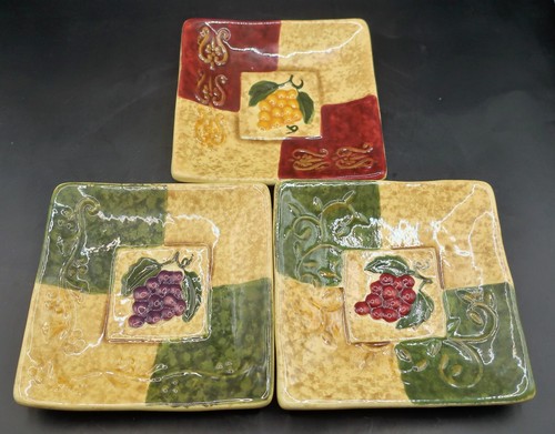 Grape Mini Plates-CABERNET DU SOLEIL 3 Pc Retired MWW Market nut bowls ...