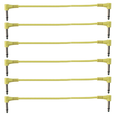 ZoZo Yellow 12-inch Right-Angle 1/4" Patch Cables, 6-Pack | eBay