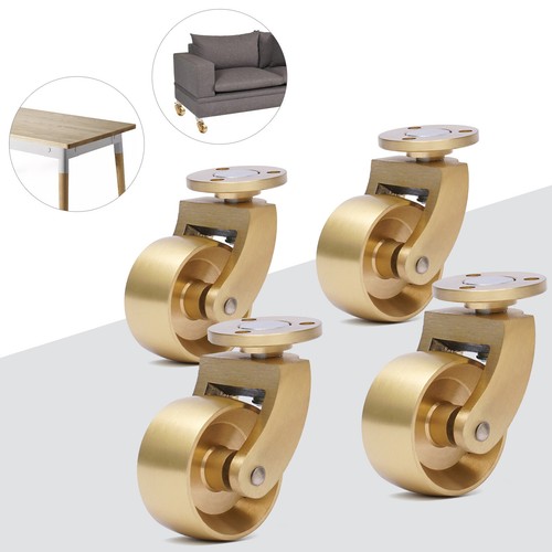 4PCS Brass Universal Furniture Casters Table Chair Desk Sofa Piano ...