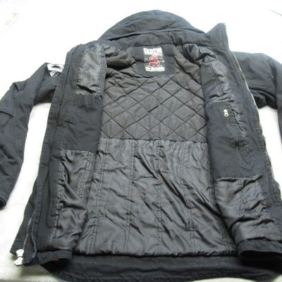 Dixxon The Foreman Jacket Mens Large Black Hooded Full Zip Embroidered ...