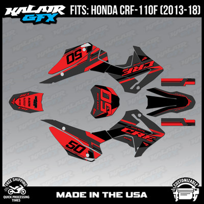 Graphics Kit for Honda CRF110 (2013-2018) Evo - RED-SHIFT | eBay