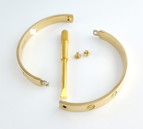 CARTIER LOVE BRACELET CLASSIC 18K YELLOW GOLD SIZE 18 W/ BOX & CERT ...