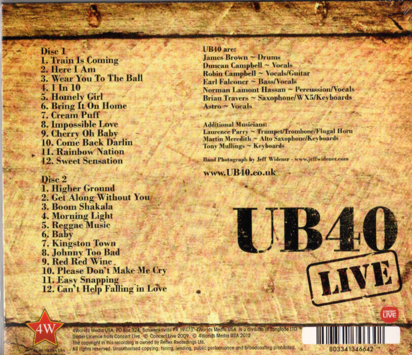 UB40 - Live in London At The Arena 12-12 2009 (2-CD Set) NEW & SEALED ...
