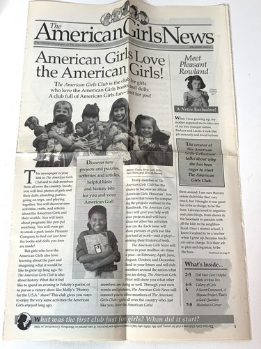 Vintage The American Girls News Official Newspaper Premier Issue 1997 ...