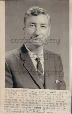 1974 Troy University President Dr Ralph Adams of Alabama Press Photo | eBay