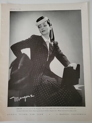 1939 women's Philip Mangone dash dot suit Bonwit Teller vintage fashion ...