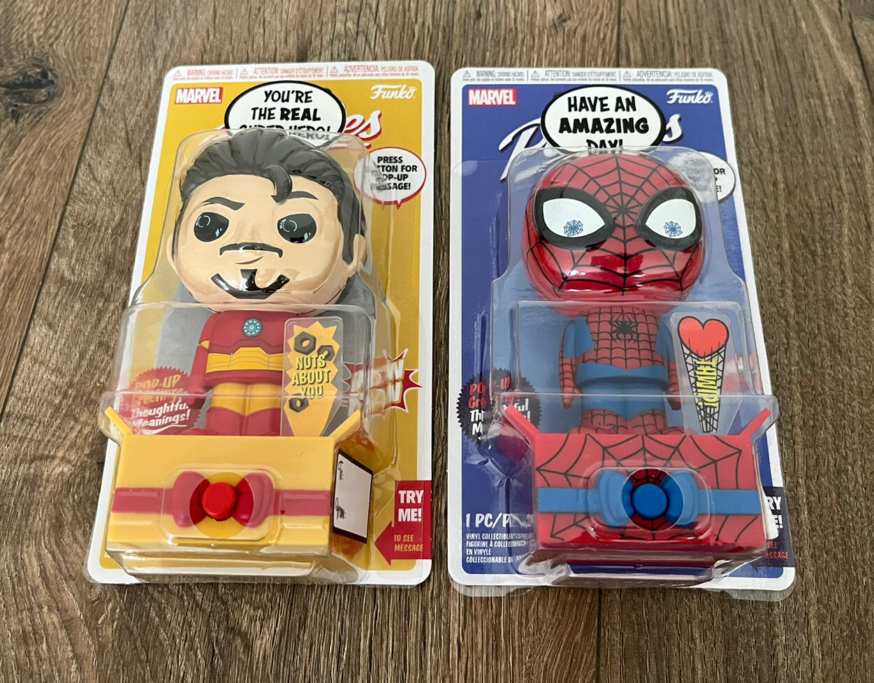 Funko Popsies Marvel Iron Man + Spiderman Pop-Up Message NEW | eBay