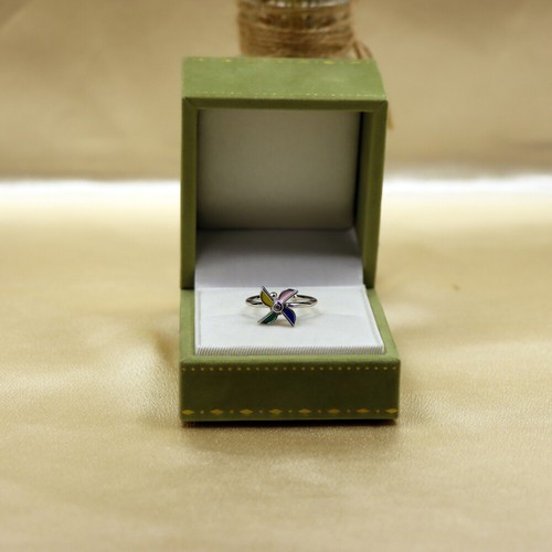 Adjustable Ring Unique Design ring S925 Sterling Silver Rotating Windmill Resin | eBay Australia