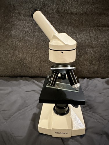 AmScope 40X-1000X Student Biological Portable LED Compound Microscope ...