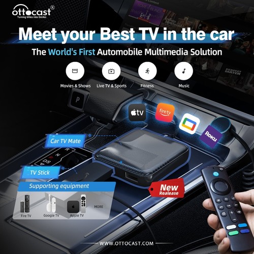 Ottocast Car TV mate, HDMI Multimedia Car TV Player, for Wired Carplay ...
