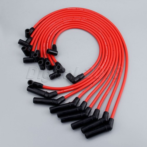 For Ford Racing 9mm RED Ignition Wire Set 5.8L 5.0L 302W 302 Spark Plug ...