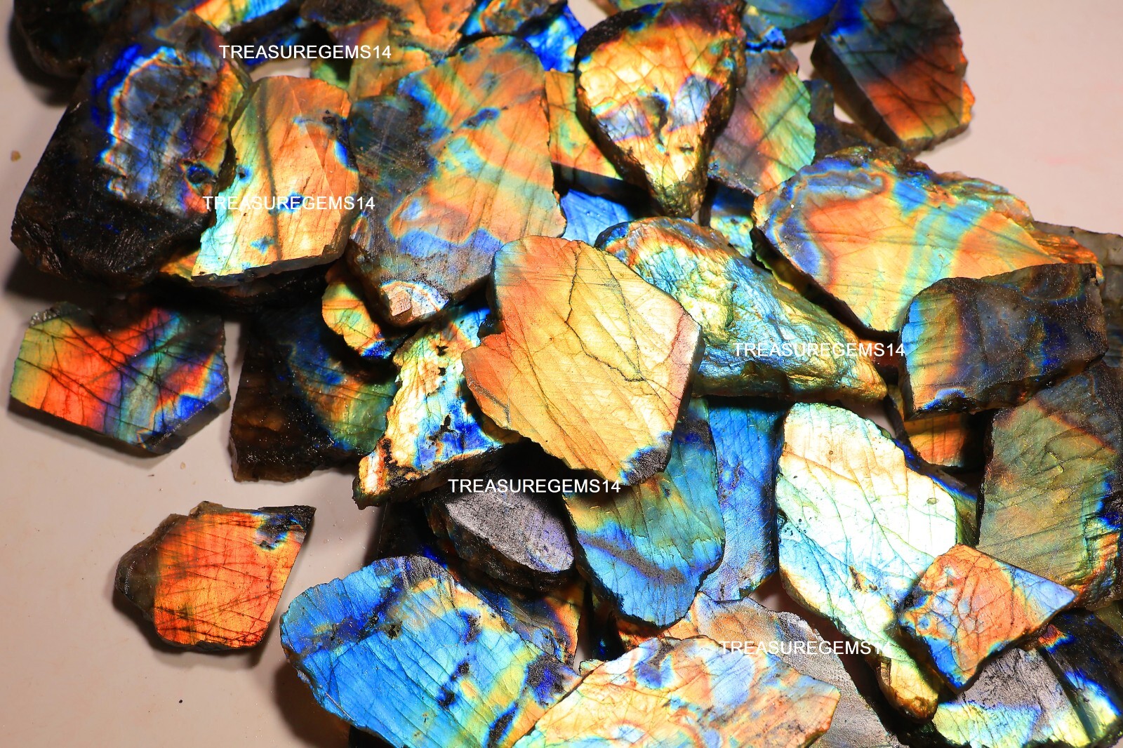 3 KG NATURAL PINK PURPLE MULTI LABRADORITE SPECTROLITE ROCK ROUGH SLAB ...