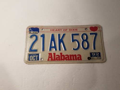 1992 Alabama License Plate | eBay
