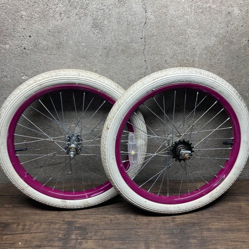 Wheel 20in Black Alloy Kids BMX Wheelset Steel Rims 3/8 Bolt on Axles ...