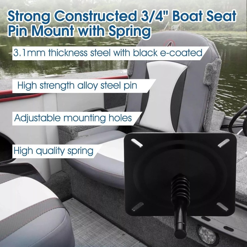 Boat Seat Base Mount Boat Seat Pedestal Base Mount Plate for 3/4" Pin ...
