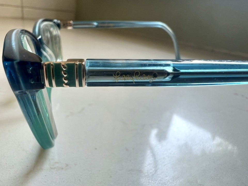 LILLY PULITZER ELLISON OC BLUE MODERN HORNED EYEGLASSES FRAMES 51-135 ...