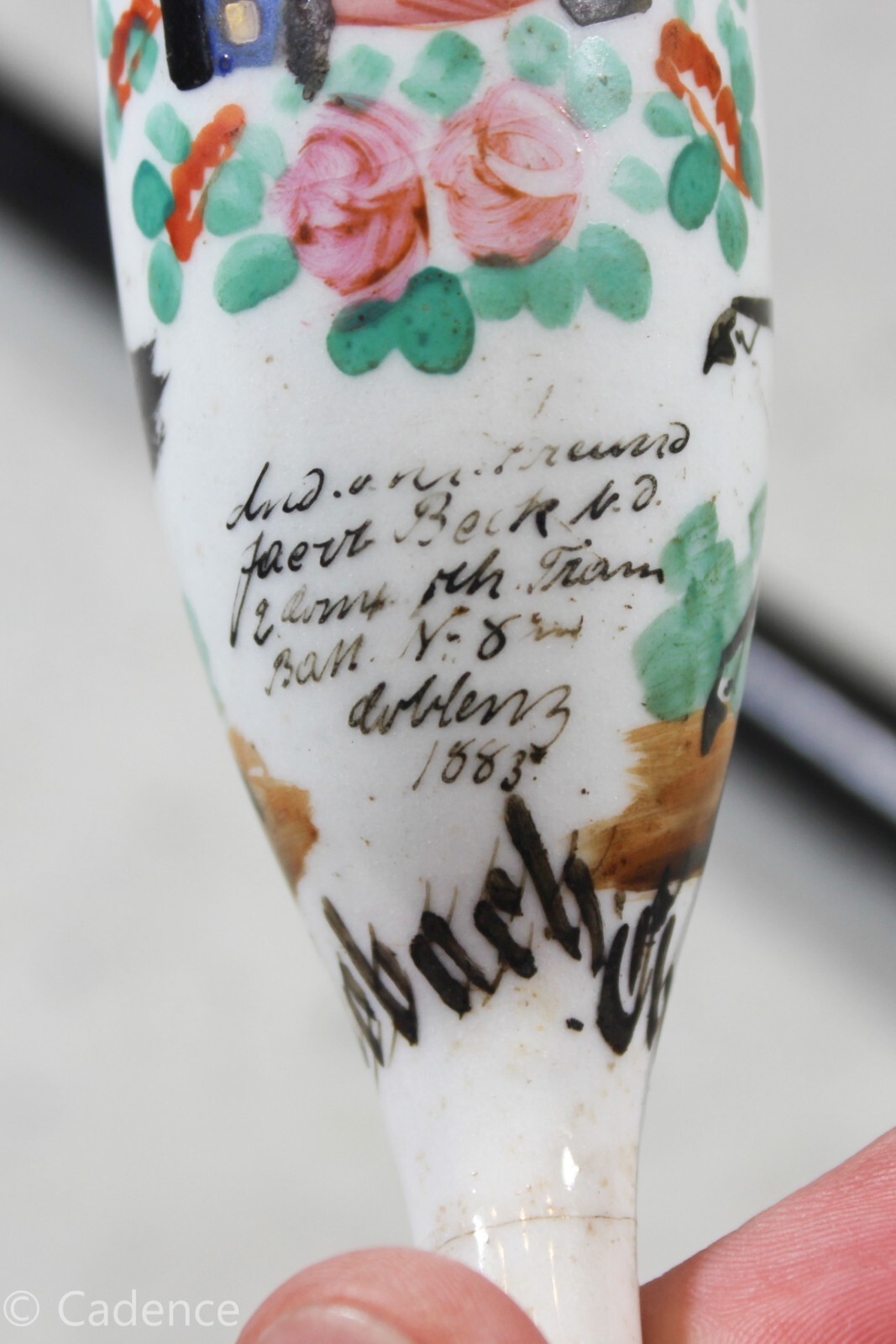 WW1 German Hookah Tobacco Pipe Porcelain Regimental Uhlan Named Koblenz ...