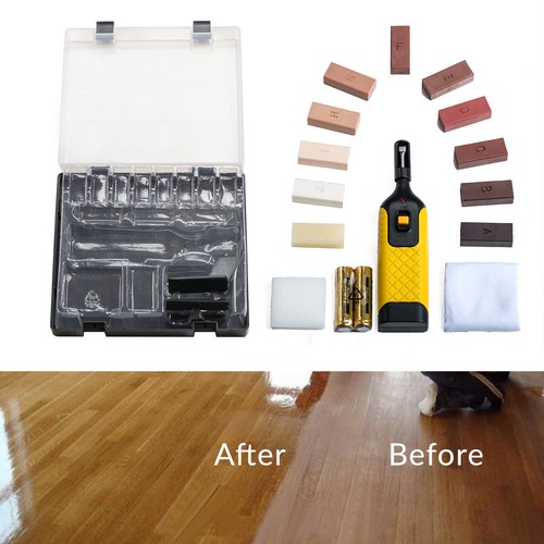 19pc Laminate Floor Worktop Repair Kit Wax System Sturdy Case Chips ...