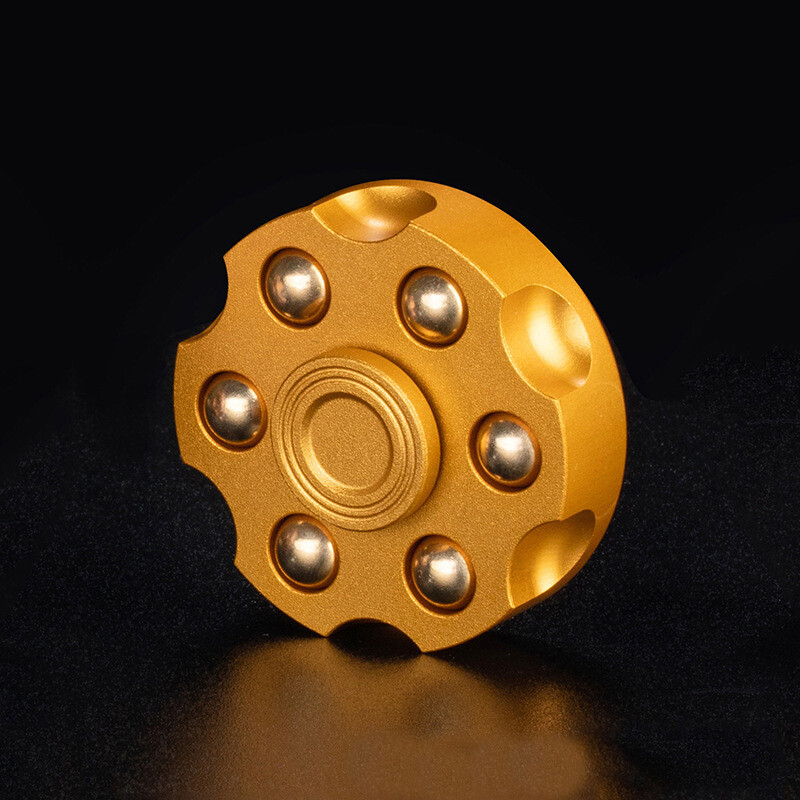 Revolver Cylinder Fidget Spinner Removable Bullets Metal Gyro EDC ...