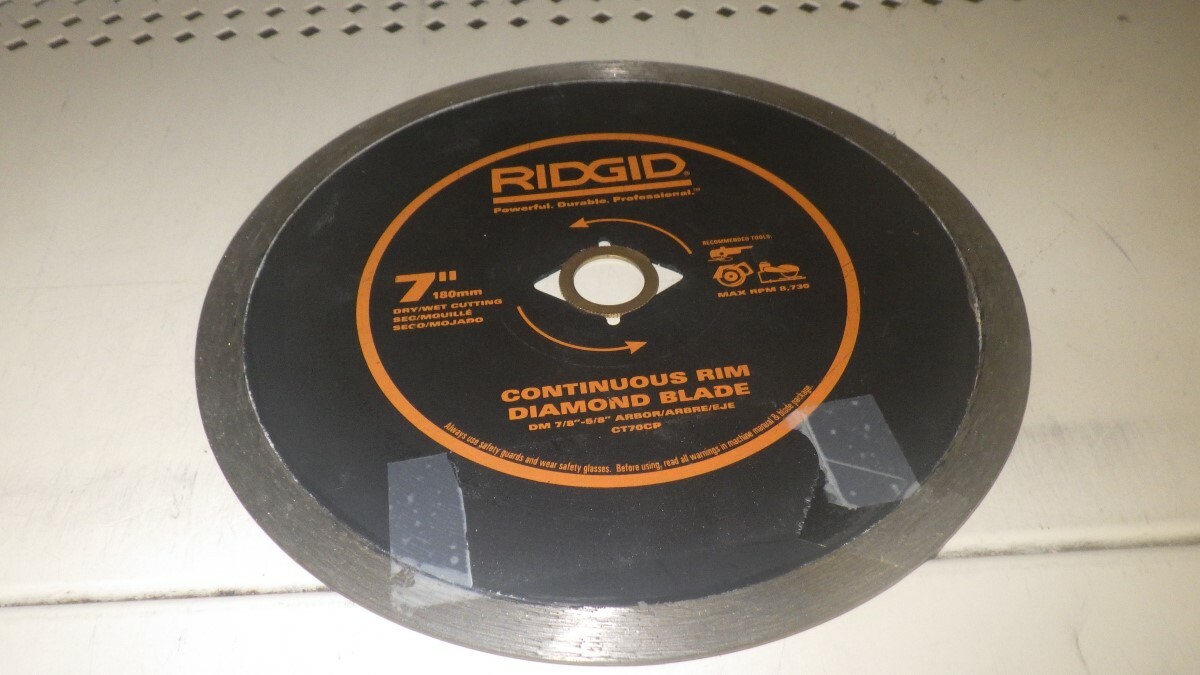 RIDGID TOOLS 7" CONTINUOUS RIM DIAMOND BLADE (TDY010581) | eBay