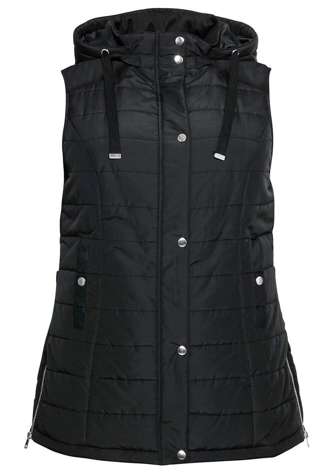 sheego Damen Weste Steppweste mit Stehkragen Gr. 50 schwarz | eBay.de