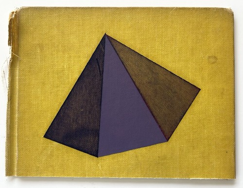 Vintage Original Miniature Geometric Painting Colorful Pyramid Sol ...