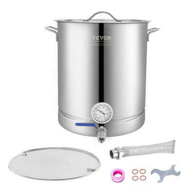 VEVOR Stainless Steel Home Brew Kettle Set 16Gal Beer Stock Pot with ...