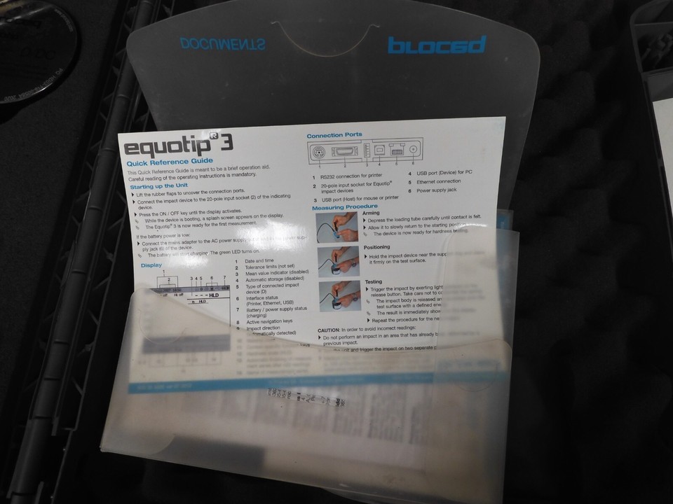 Proceq Equotip 3 Hardness Tester Kit - 4 probes - Calibrated/Cert ...