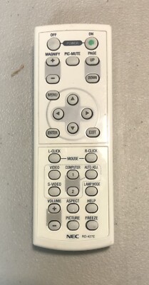 Genuine NEC RD-427E Remote Control for Projector VT48 VT480 VT49 VT490 ...