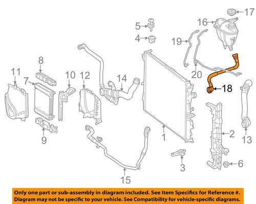 MERCEDES OEM 14-19 S450 Cooling Radiator Components-Reservoir Hose ...
