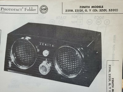 Sams Photofact Repair Service Parts Manual For Zenith Models Z511R ...
