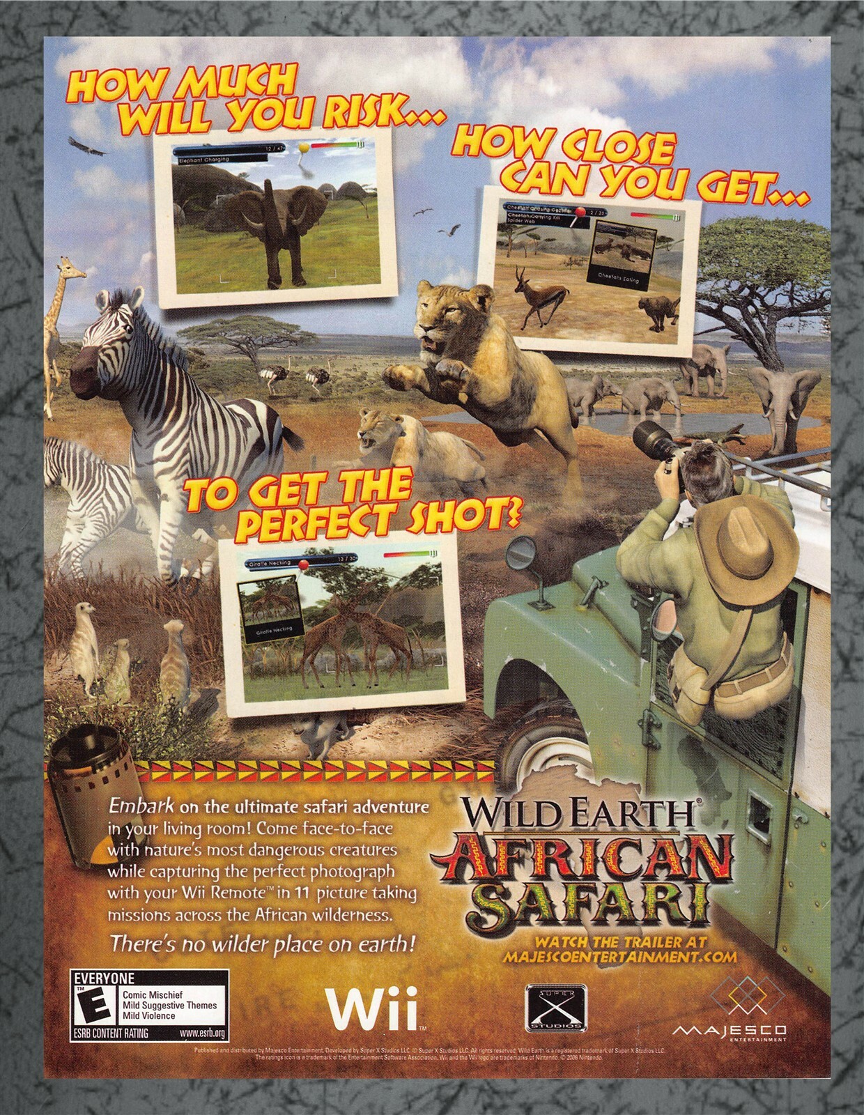 Wild Earth African Safari Nintendo Wii - Print Ad Original Art 7.75x10 ...
