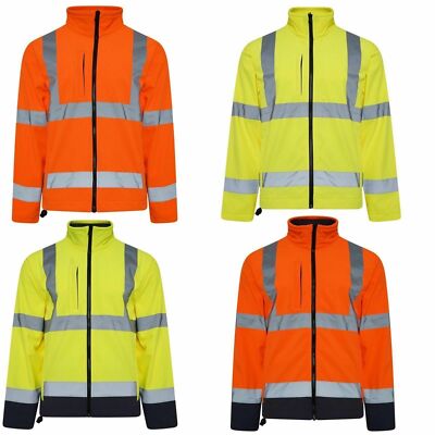 HI VIZ HIGH VISIBILITY SOFT SHELL REFLECTIVE TAPE SECURITY WORK JACKETS ...