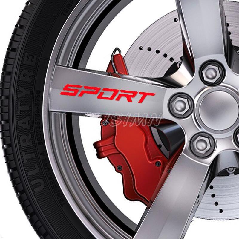 4 x SPORT Wheels Vinyl Decal Sticker Racing Car Rims Emblem Motor Sport ...