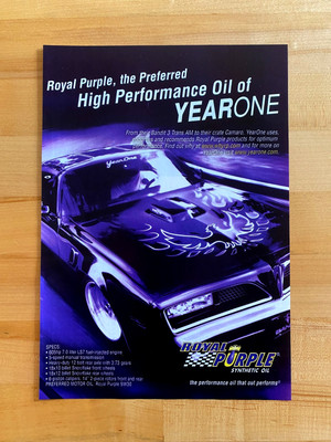 2010 Print Ad Royal Purple Year One 1977 Pontiac Trans Am Bandit 3 | eBay