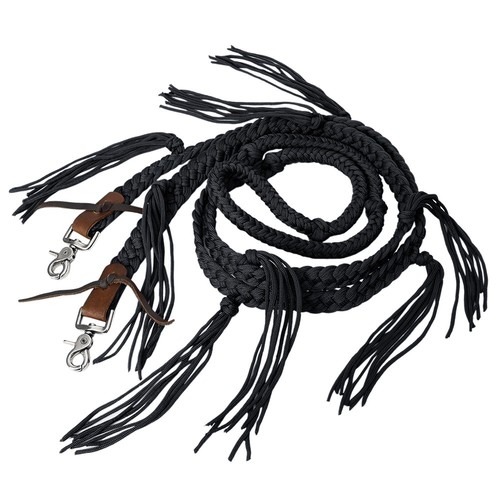 HILASON Western Horse Nylon Rope with Fringes Snap Red | Horse Rope ...