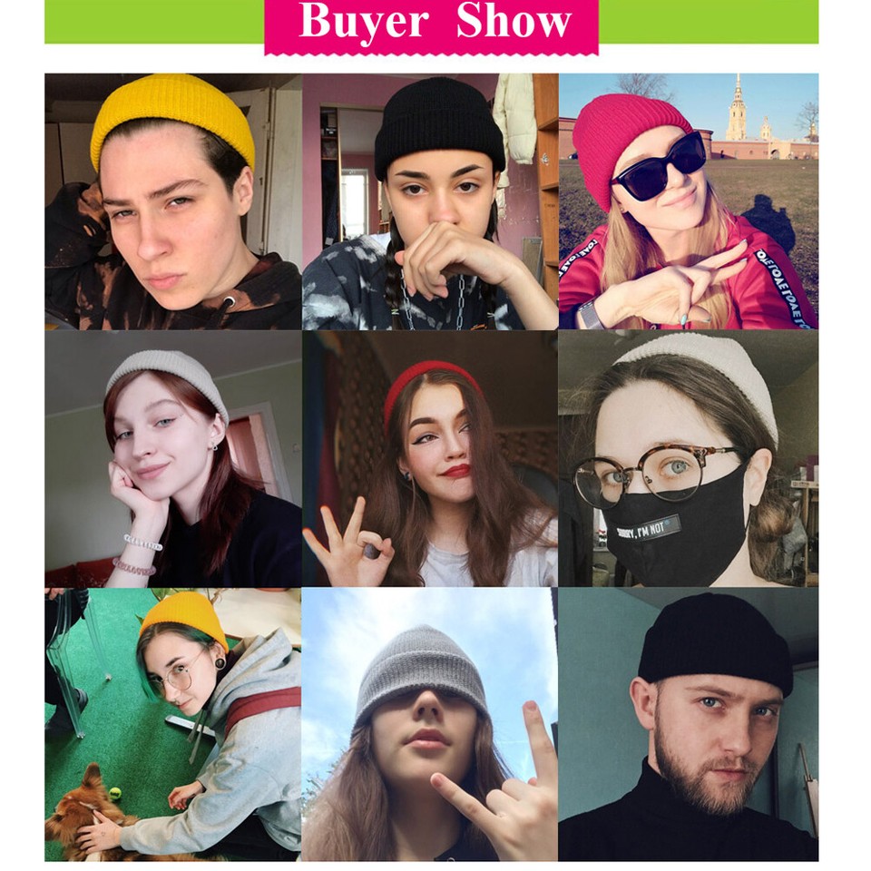 Mens Docker Knitted Hats Boys Teens Skullcap Winter Retro Brimless Warm ...