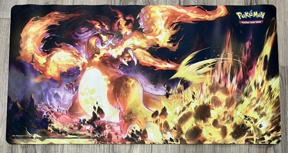 500 Pokemon Card Bulk Lot & Charizard VMAX UPC Play Mat NO Energy ...