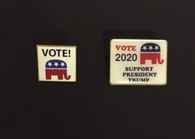 Set of 2 Support President Donald Trump Republicans Vote Lapel Pin 2020 ...
