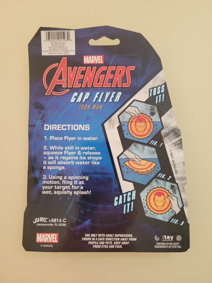 IRON MAN Fling It Cap Flyer Marvel Avengers Soak and Throw Water ...