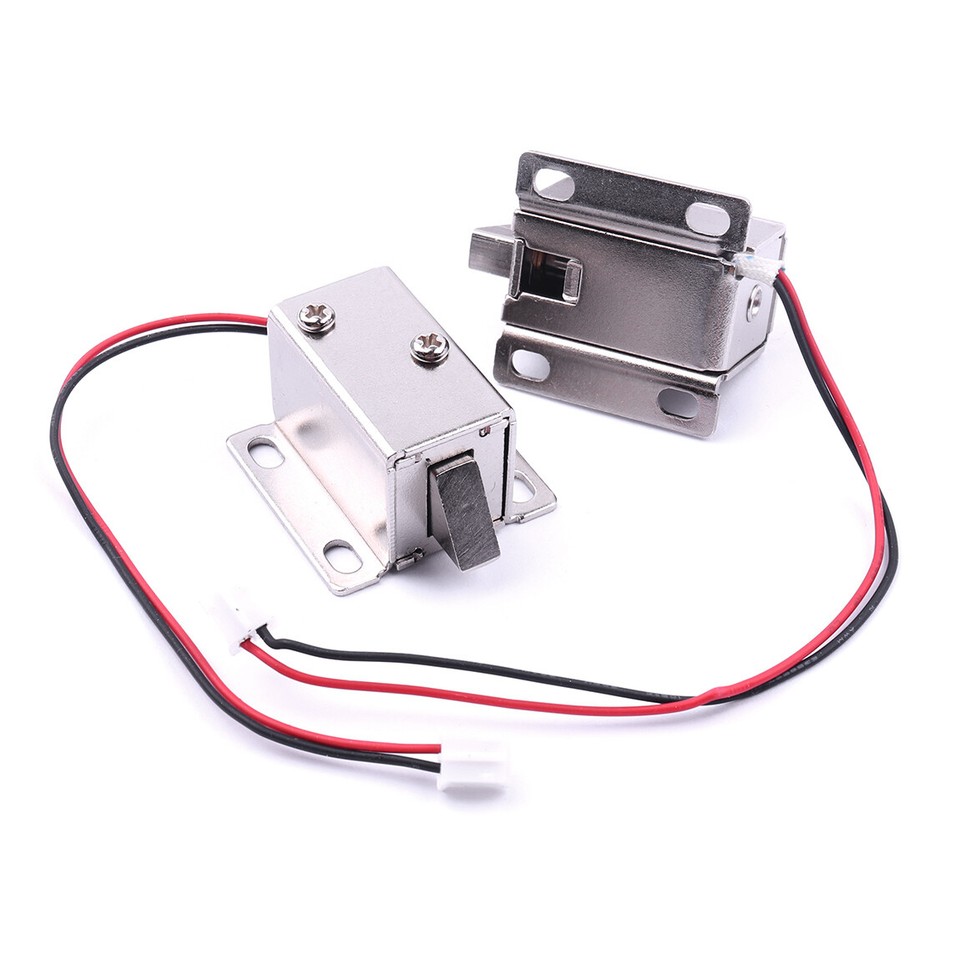 4PCS DC 12V Electric Lock Iron Security Assembly Solenoid Door Cabinet ...