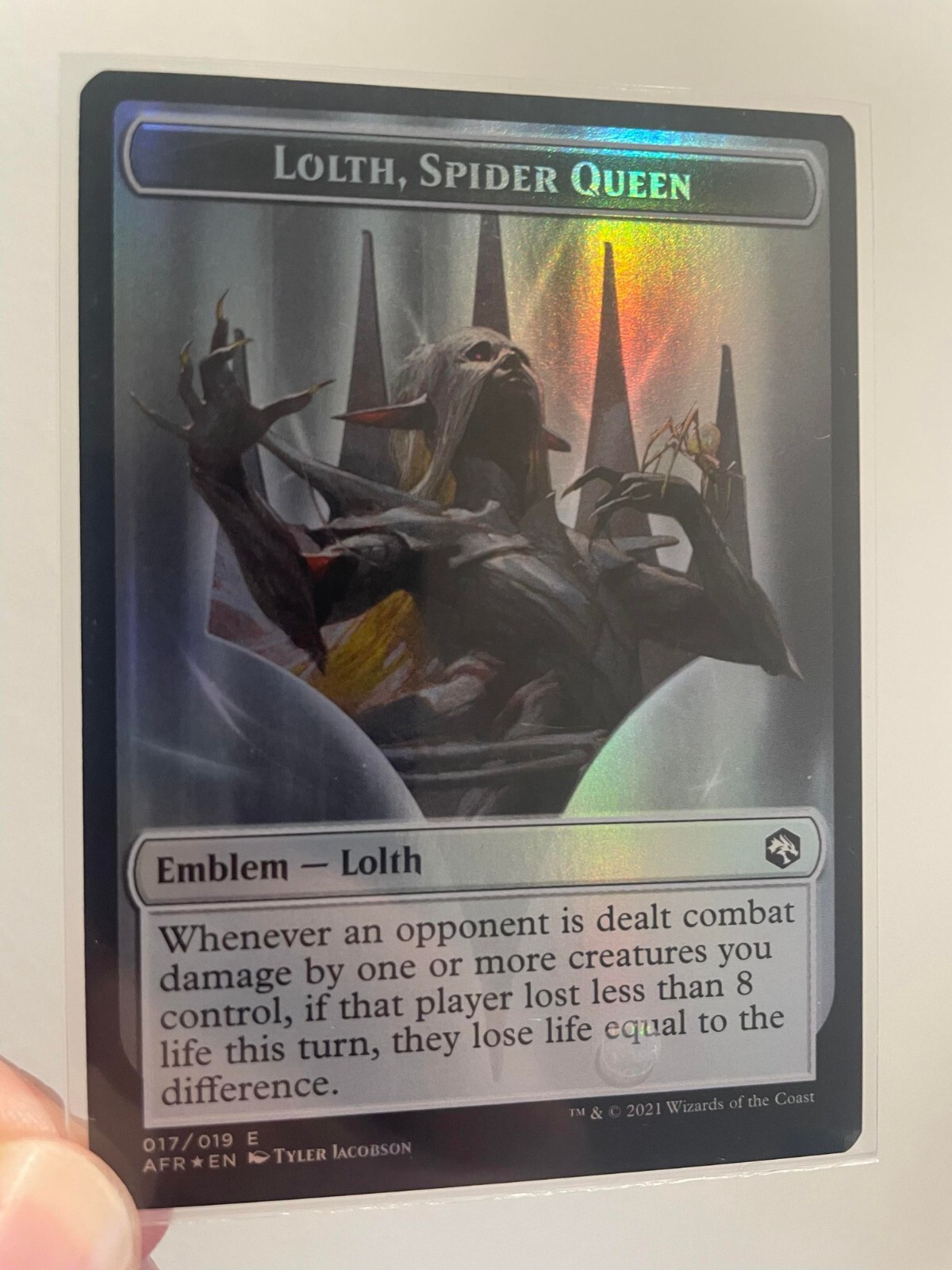 MTG - Lolth, Spider Queen - Plus foil Emblem - Plus Spider tokens - AFR ...