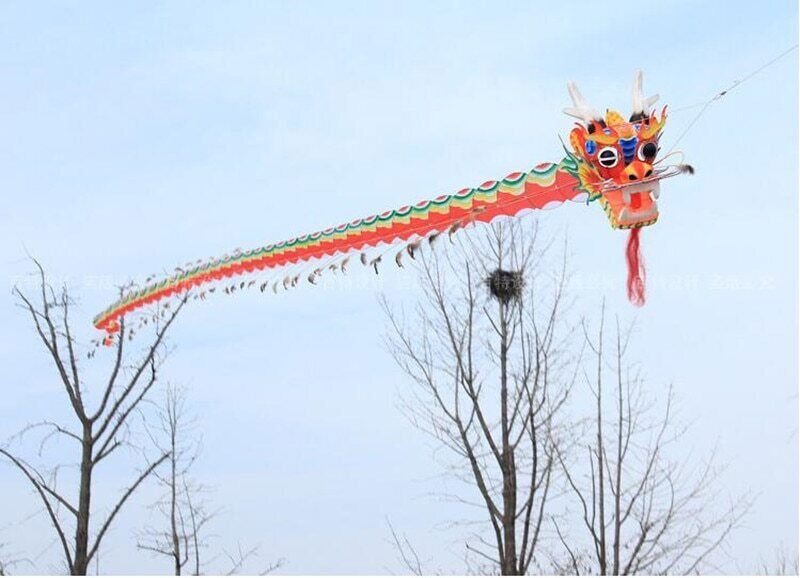 Traditional Dragon Kite Flying String Line Chinese Kite Outdoor Game ...