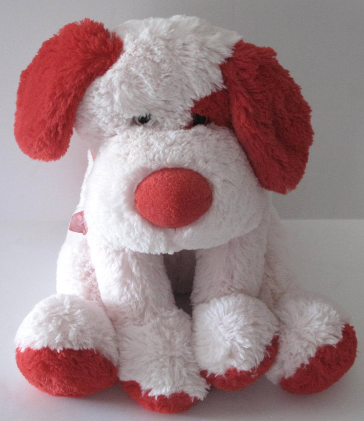 Stuffed Toy Dog Pink and Red 11 1/2in | eBay